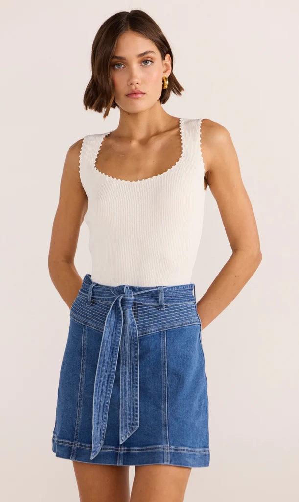 Ellis Denim Panel Mini Skirt | Mink Pink – The Golden Honey